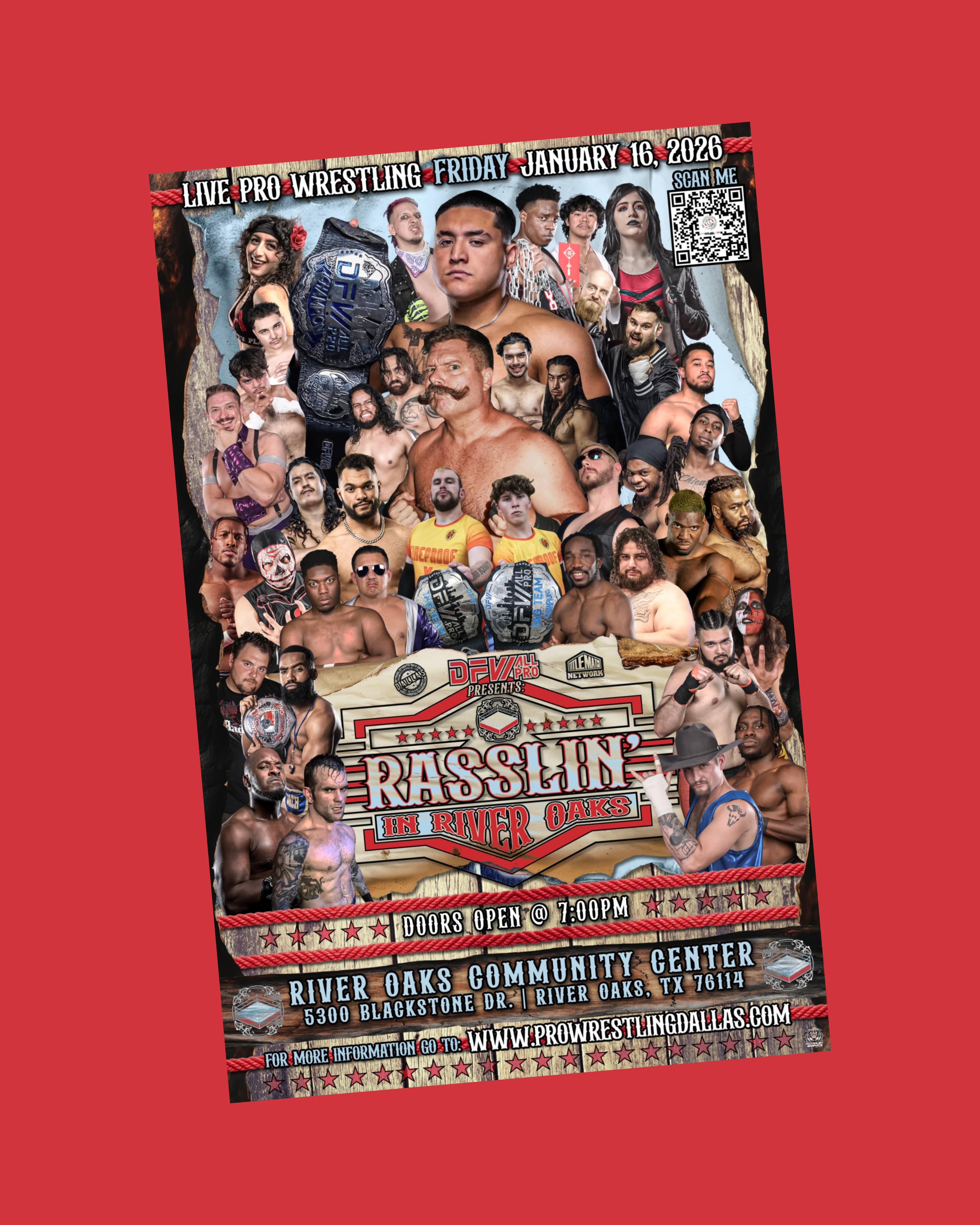 DFW - JAN 16th - FRONT ROW - RASSLIN IN RIVER OAKS | DFW All-Pro Wrestling